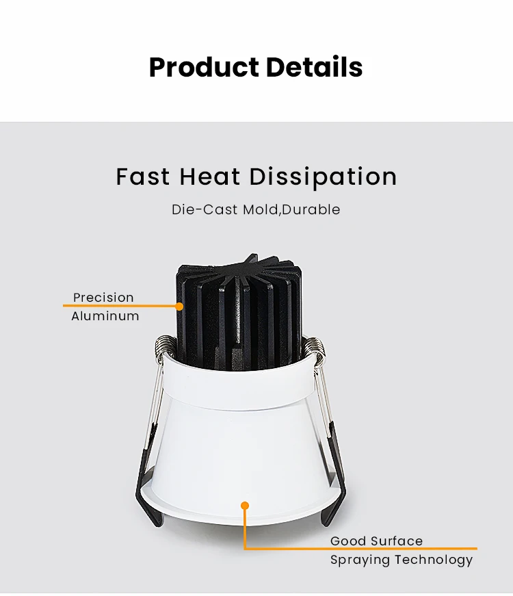 Modern Home Office Led Downlight Fixtures 10w 55mm Dia Ip20 Rating For ...