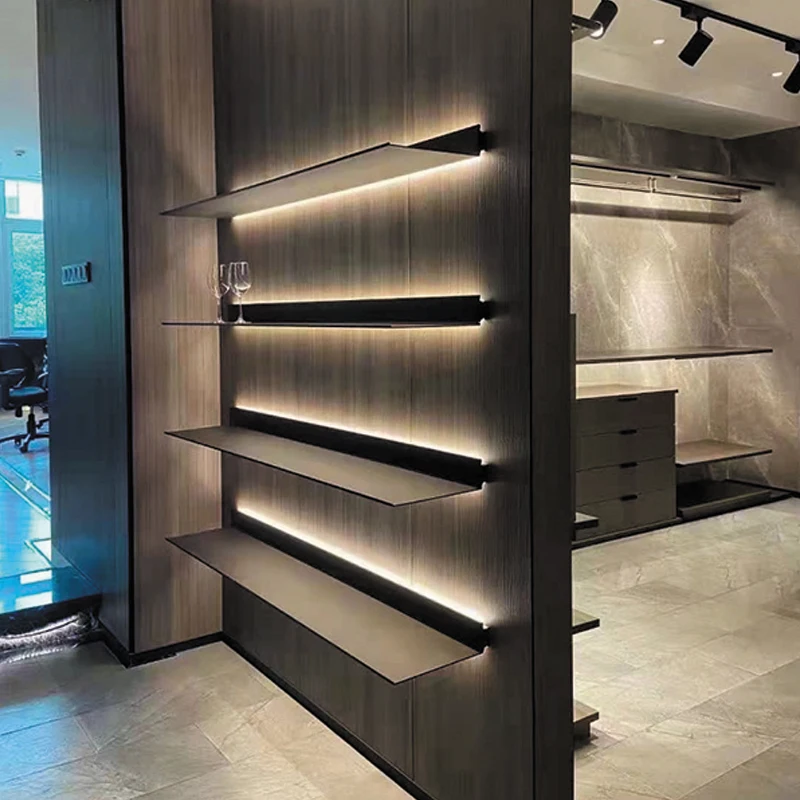 Aluminum L-shaped Floating Shelf Furniture Metal Living Room Hanging ...