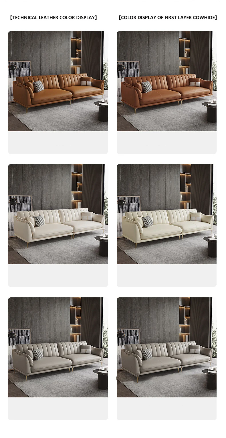 Light Luxury Simple Modern Leather Sofa Luxury Living Room Italian Down ...