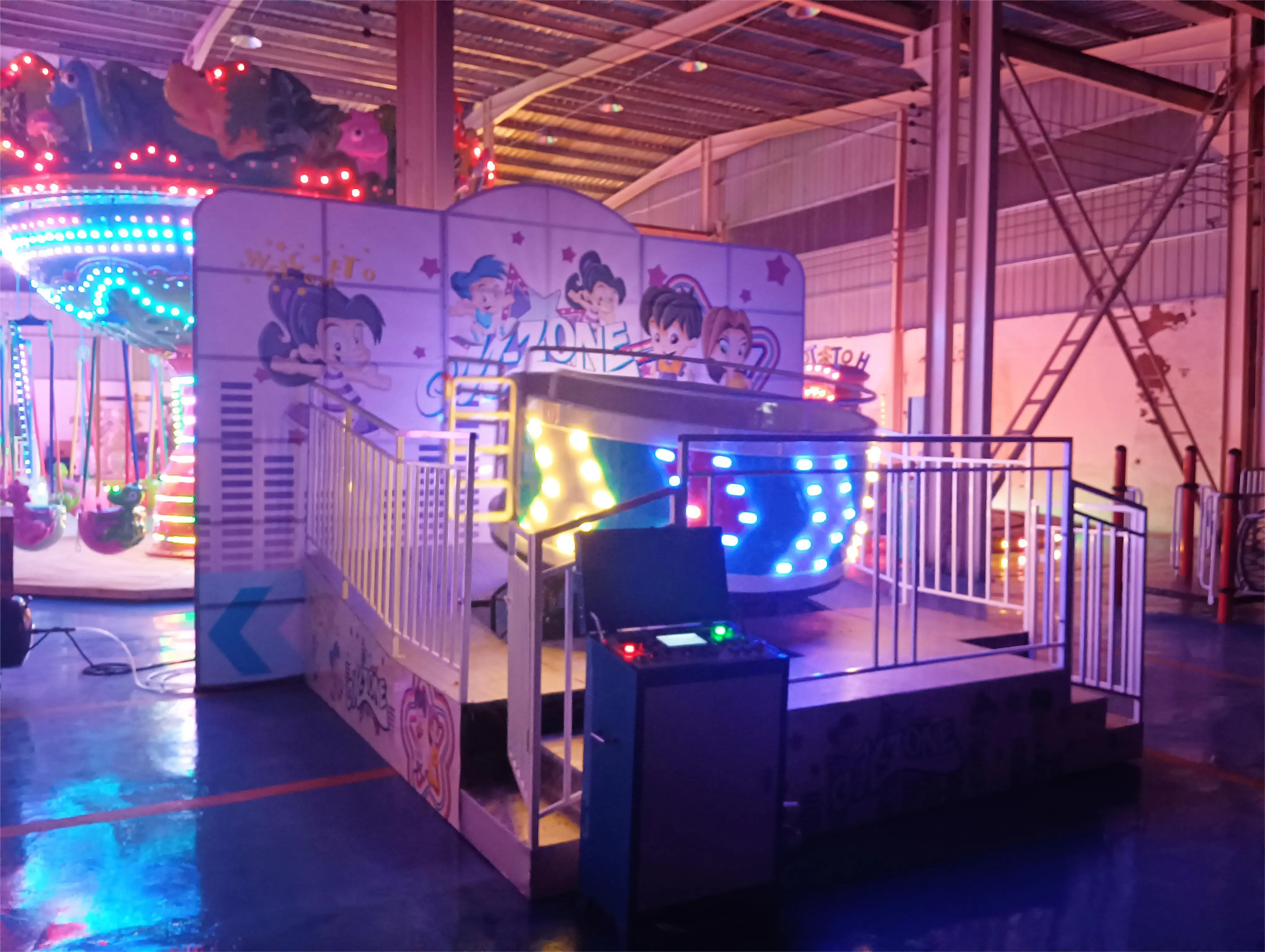 8-seater Disco Turntable With Guardrail For Playgrou For Amusement ...