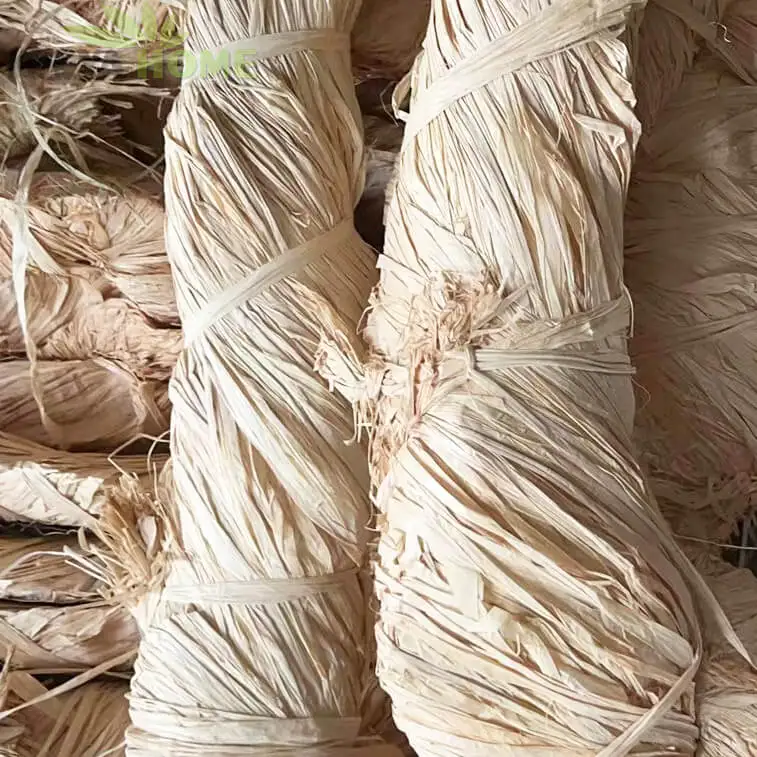 Natural Raffia Palm Leaf Fiber Fabric With Fringe - Eco-Friendly ...