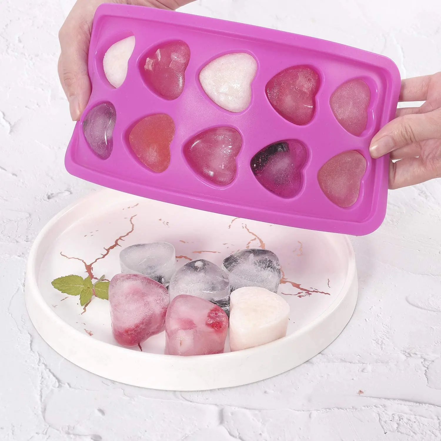 Food Safe Heart-shaped Ice Cube Trays Fun Silicone Ice Cube Tray For ...