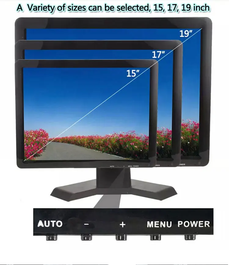 19 Inch Monitor Desktop Wall Mounted 16:9 Hdmi Vga Bnc Av Usb ...