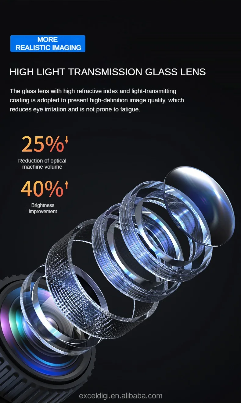 Excel Digital Cy303 4k 3d Android Smart Wifi Pico Mini Pocket Portable Led Dlp Projector Home ...