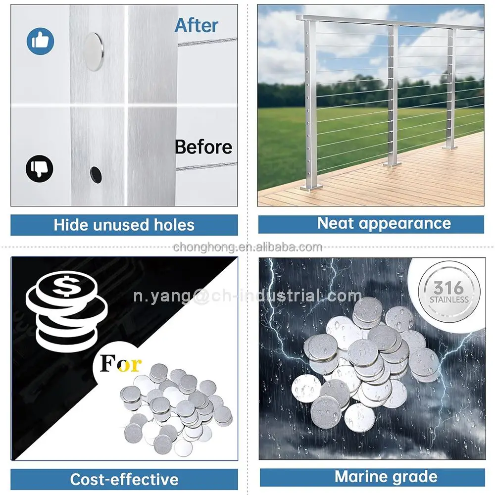 T316 Stainless Steel Cable Railing Kit Protector Sleeve For Unused ...