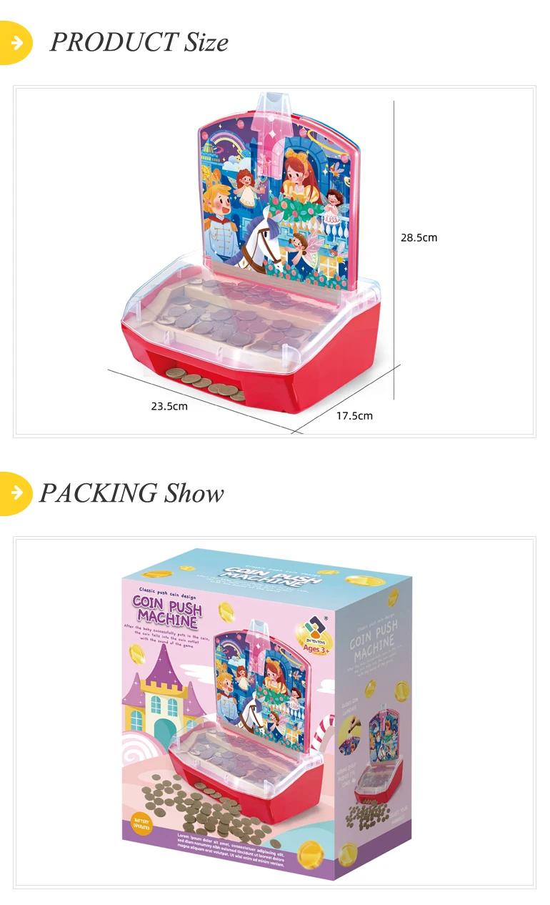 Interactive Tabletop Game - Mini Toys Coin Pusher Machine