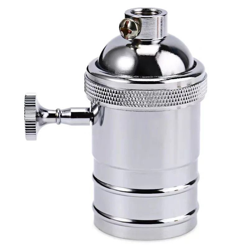 Aluminum Lamp Socket Industrial Retro Fittings Lamp Holders Vintage Chrome Color Ceiling Pendant ...