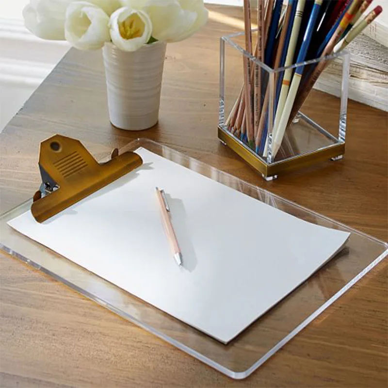 Clear Acrylic Clipboard Portfolio File Folder Memo Pads Holder ...