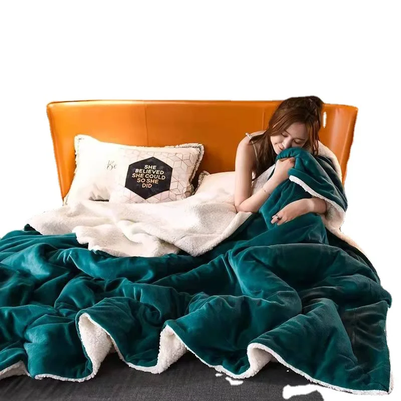 Modern Style Soft Polyester Tv Throw Blanket Flannel Fleece With Sherpa ...