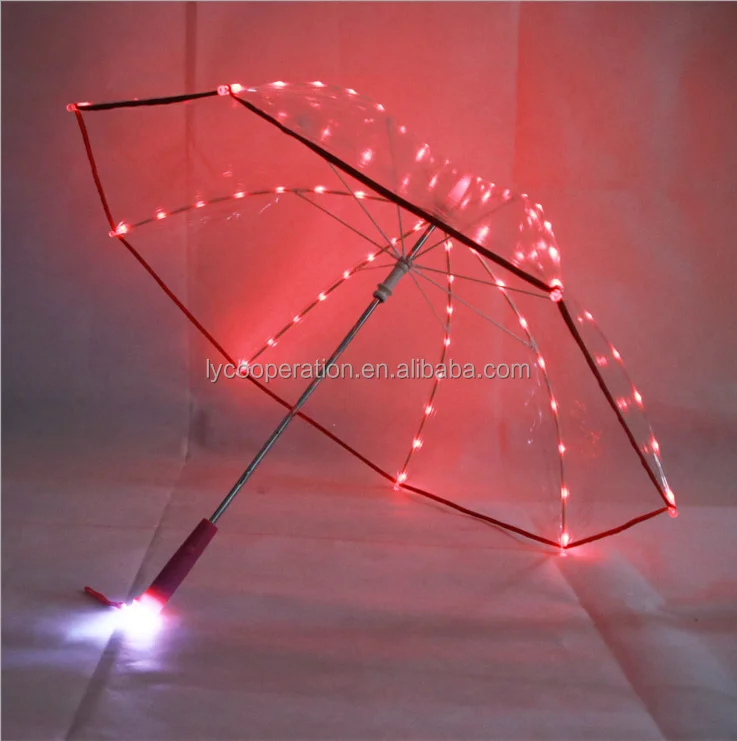 LED Lighted Umbrella 7 Colors Changing on Shaft Flash Light Golf ...