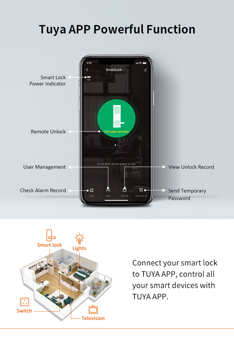 Remote Control App Automatic Lock Fingerprint Biometric Cerradura ...