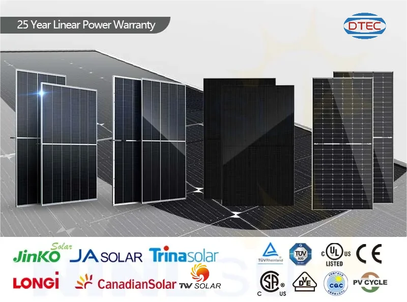 DTEC All Black Solar Panels - 450w Monocrystalline Modules