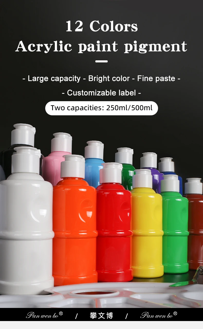 Professional Artists Acrylic Colour Paint - 500ML Bottles