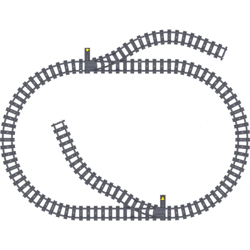Plastic City Train Tracks Bricks Model Toy Sets for Kids