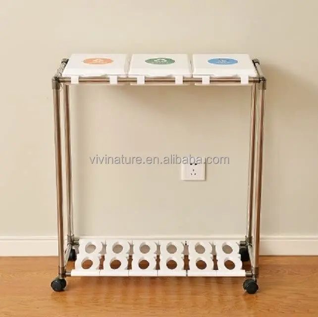 Garbage Recycle Sorter with Wheels - 2 to 4 Compartment Cart