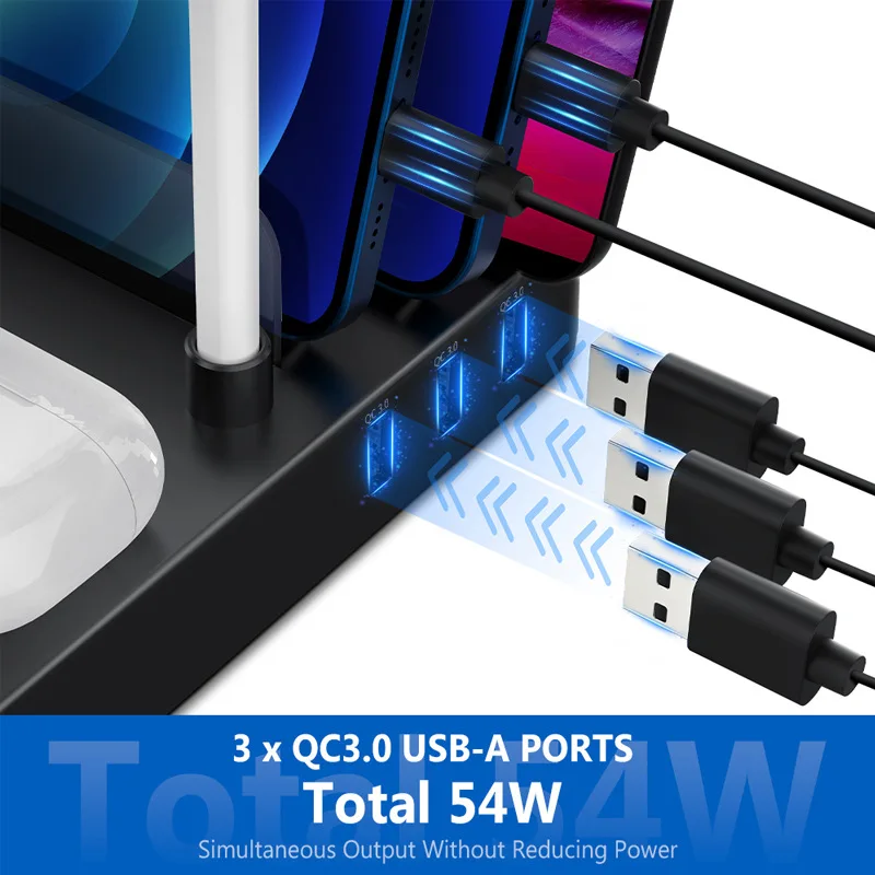 Custom Wireless Charger - 6 in 1 Charging Station Hub