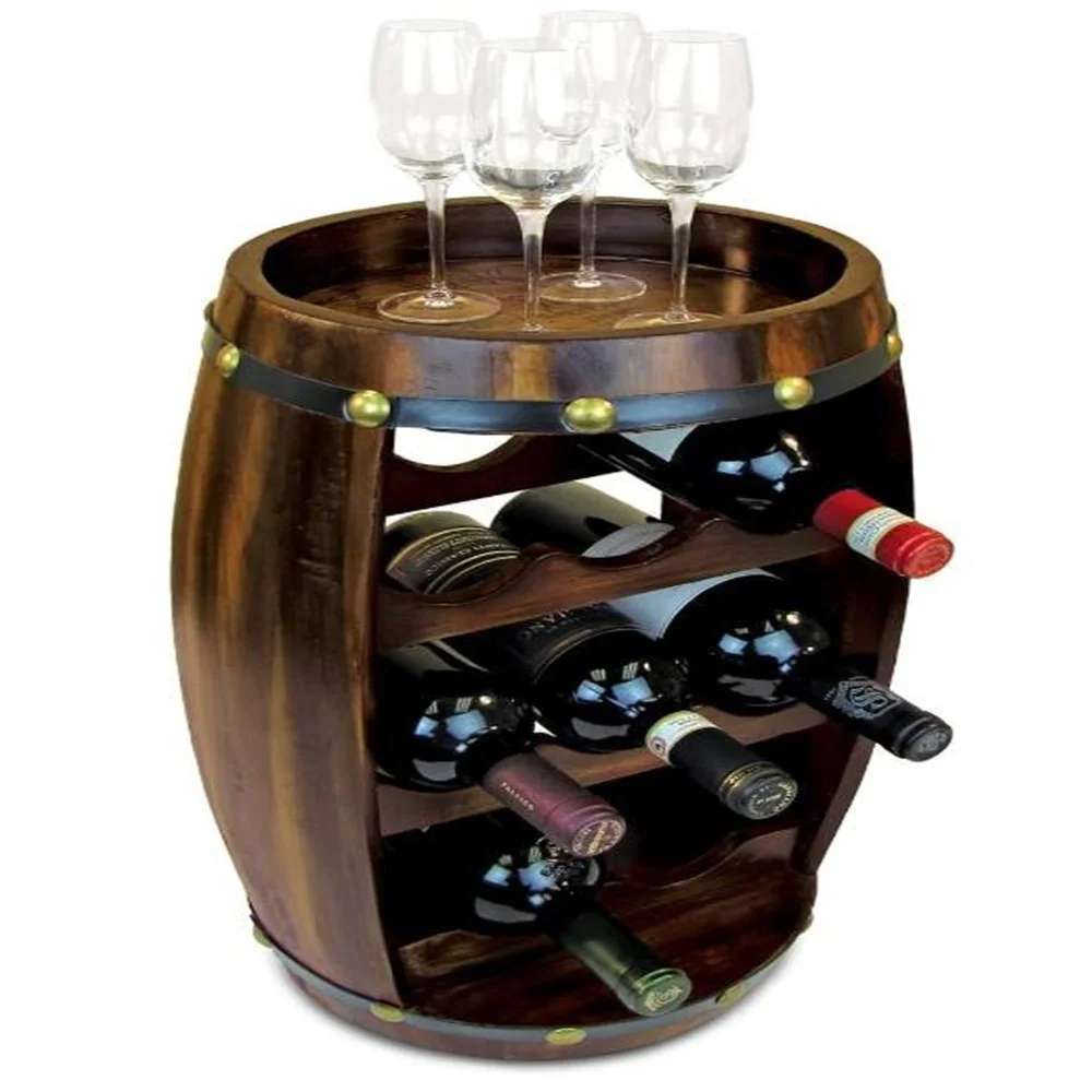 Wooden Wine Barrel,Capacity 8 Bottles,Decorative Barrel-shaped Wine ...