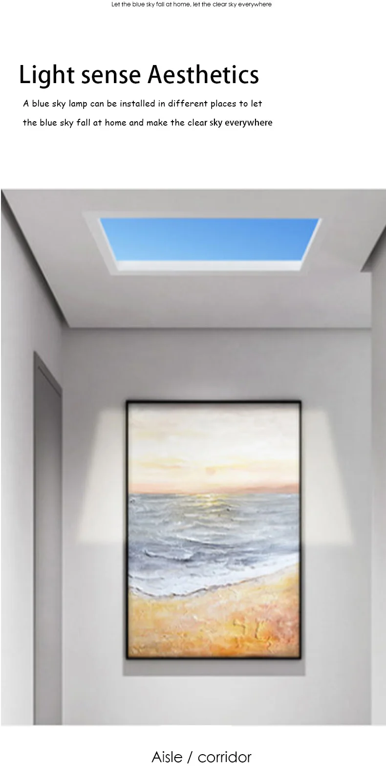 Office Skies Ceil Indoor Artificial Sky Blue Color Led Skylight Ceiling ...