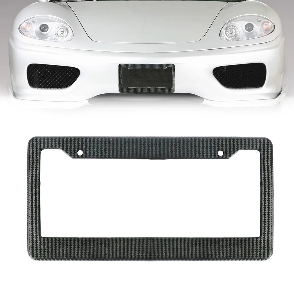Custom Car License Plate Frames - Classic Carbon Fiber