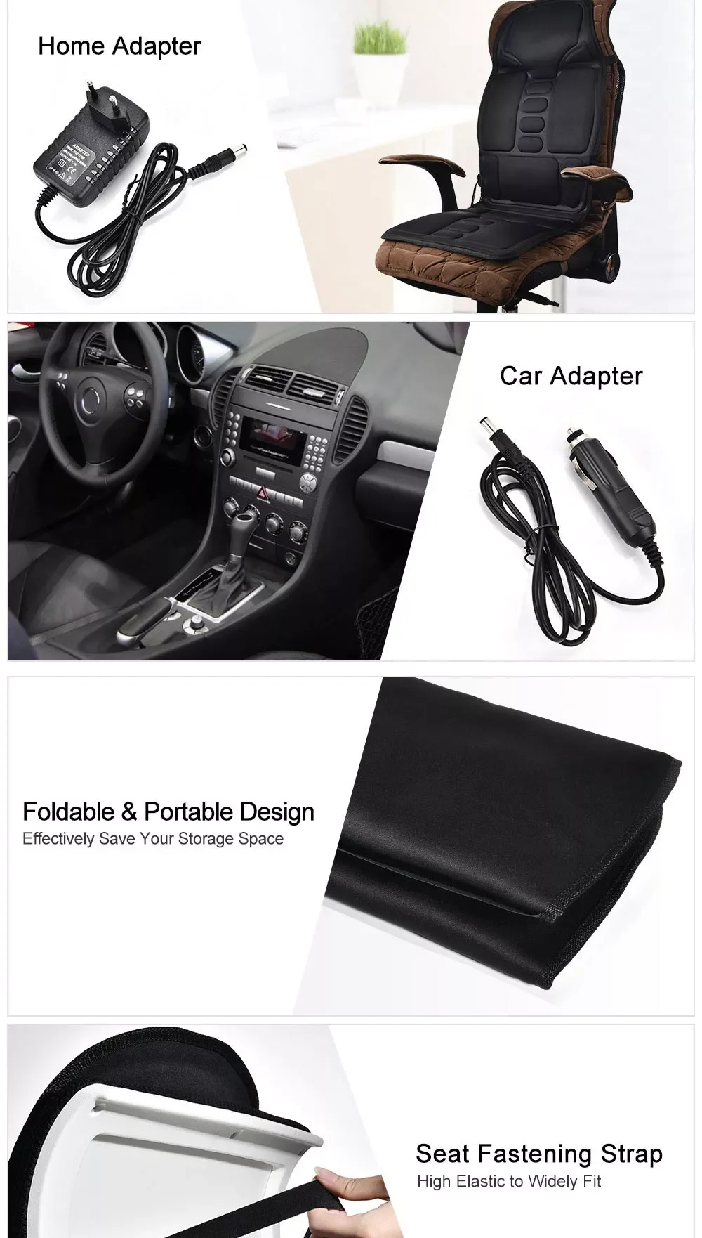 Whole Vibration Full Body Car Seat Massage Cushion Heating Car Home ...