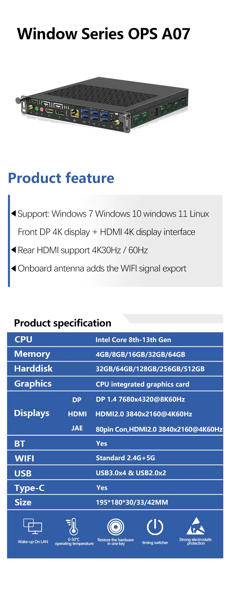 Educational Mini Pc For Interactive Flat Panel Embedded Ops Computer ...