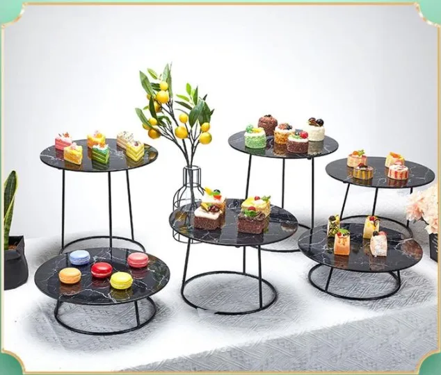 Huadison Wholesale Gold Buffet Party Food Display Stands