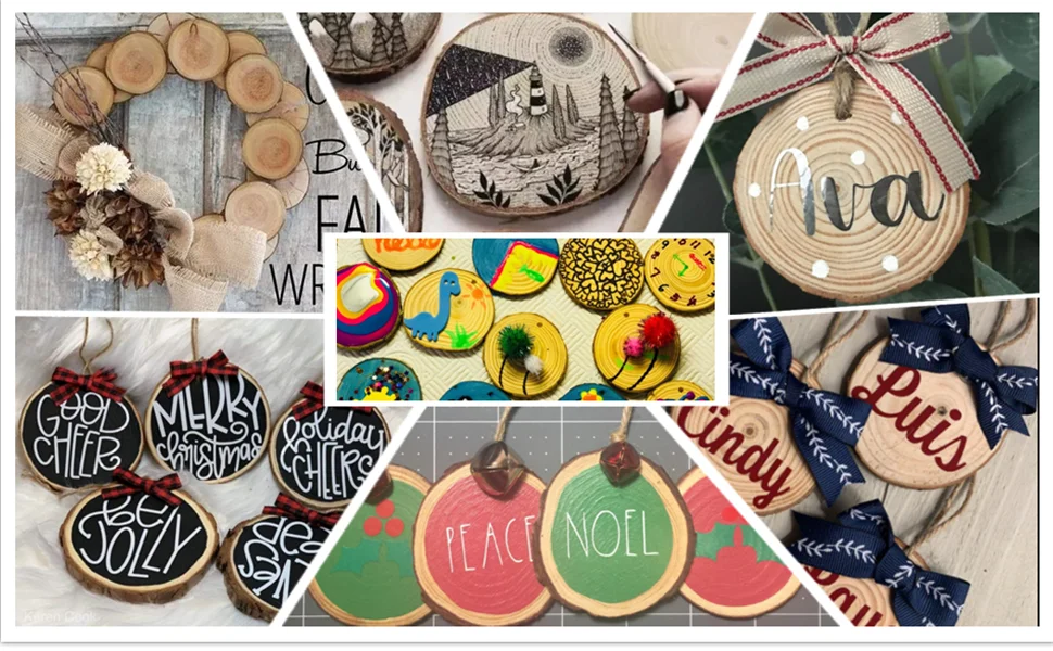 Custom Wood Circles For Crafts Centerpieces Wooden Home Decor Rustic ...