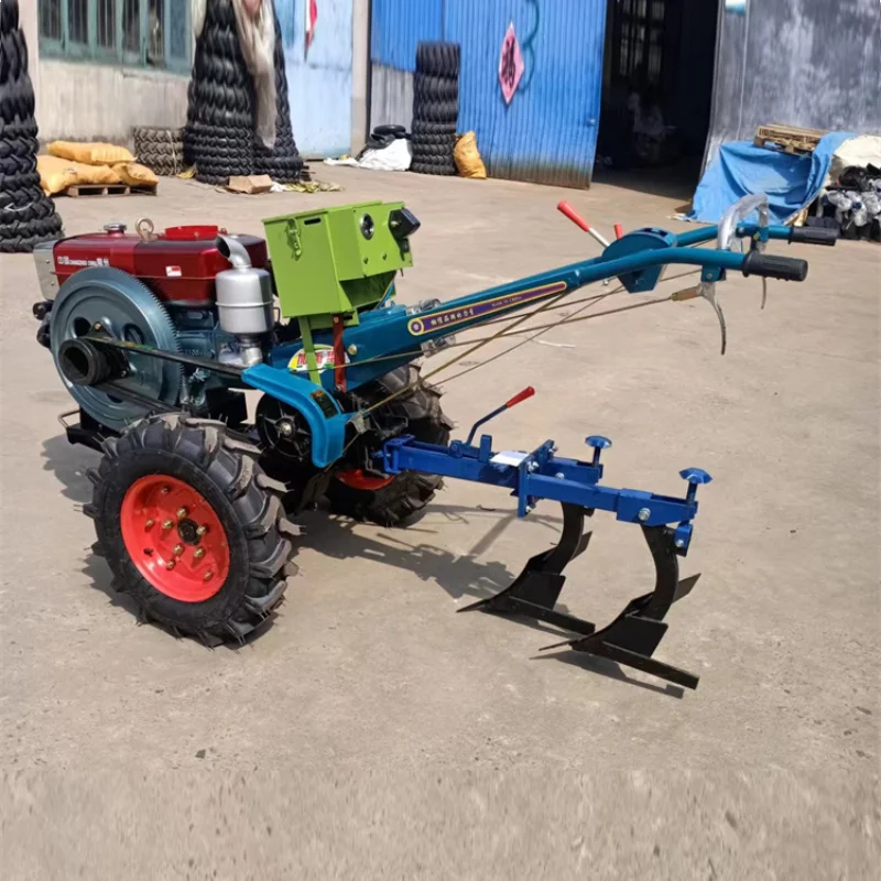 8hp Big Chassis Chinese Power Tiller Hand Push Two Wheel Tractor with ...