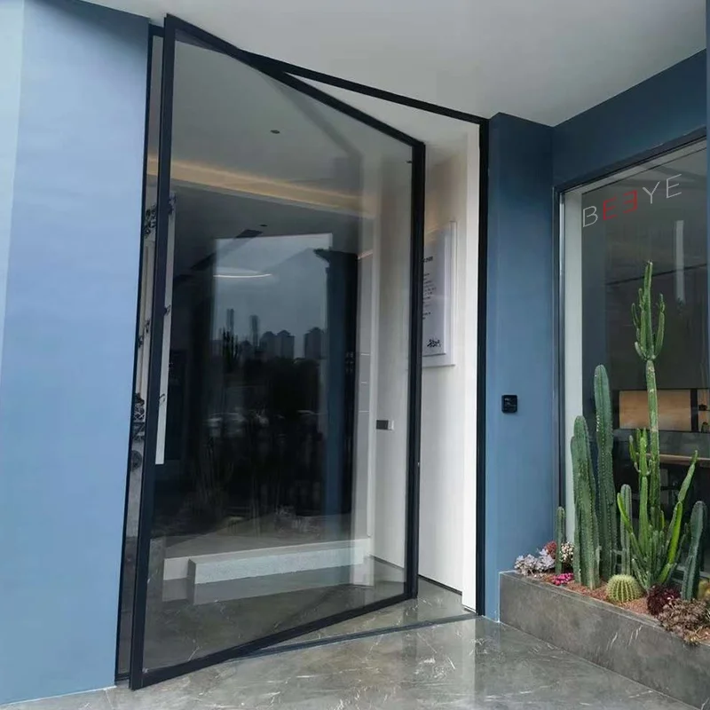 Business Glass door Custom storefront Color tempered glass entry ...