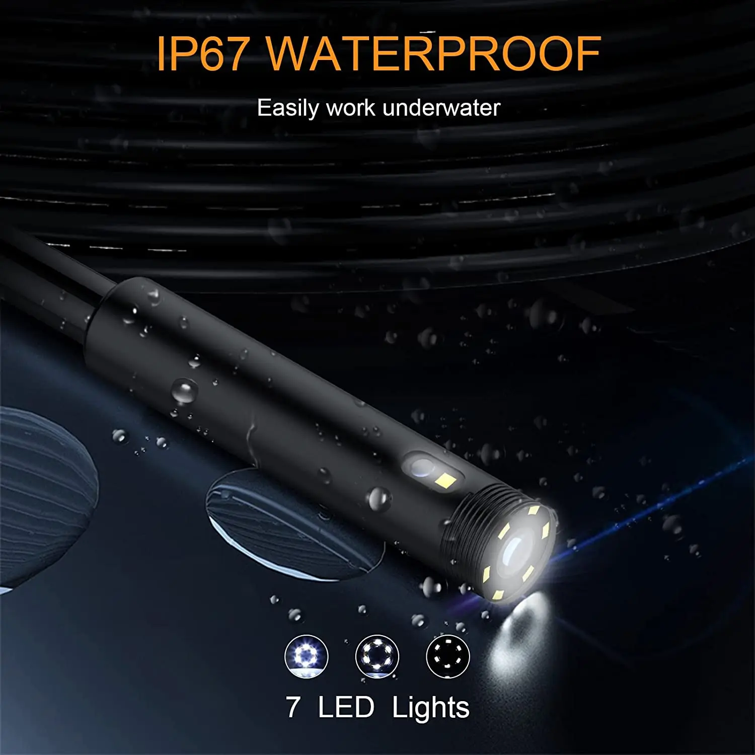 M50 Lens Snake Inspection Camera - 1080P Waterproof Endoscope