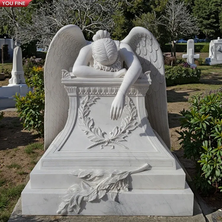 Angel of Grief Marble Stone Life Size Weeping Angel Statues