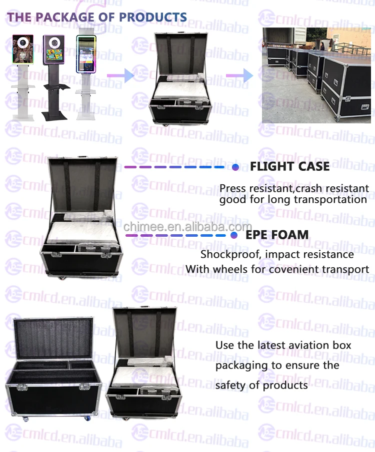 Elegant Photo Booth Box with 21.5" Touch Screen Monitor