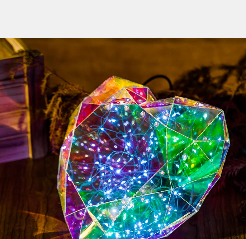 Led Light Heart Diamond Valentines Day Gift Set Wedding Giftslights ...