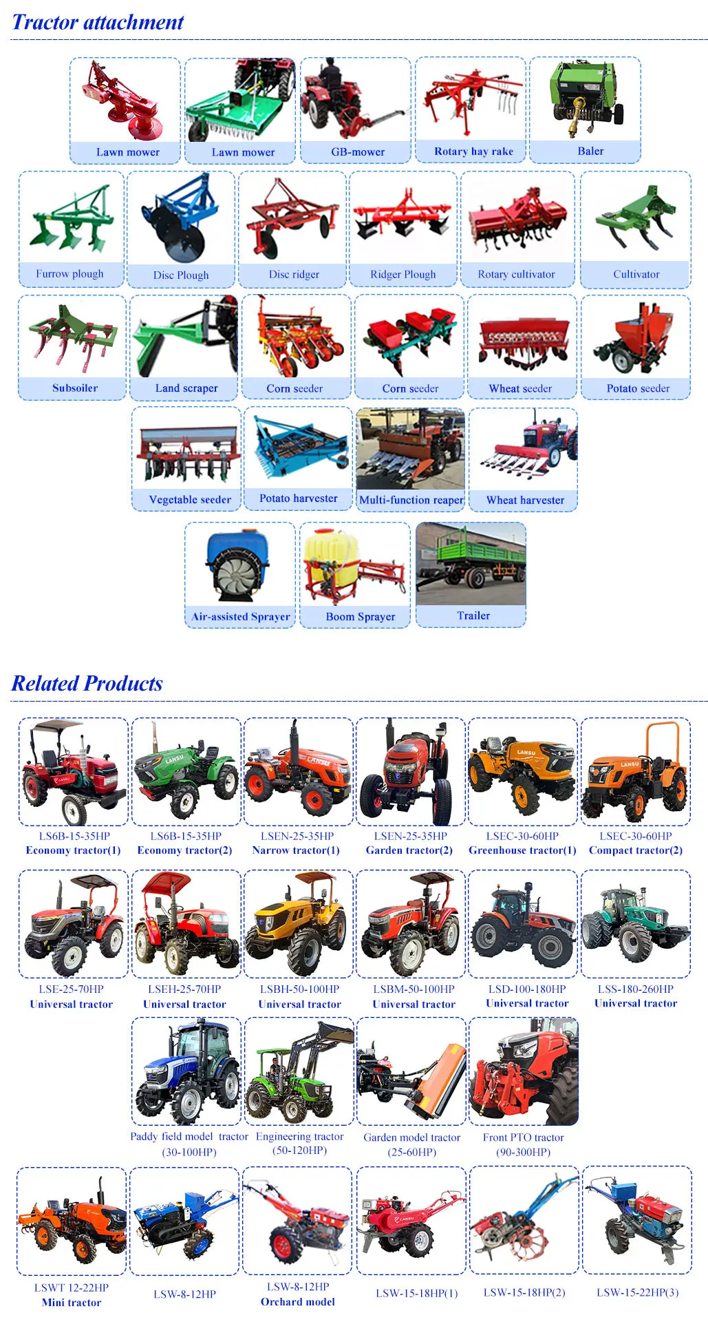 Lansu 50hp Agricultural Tractors - Reliable Farming Solutions