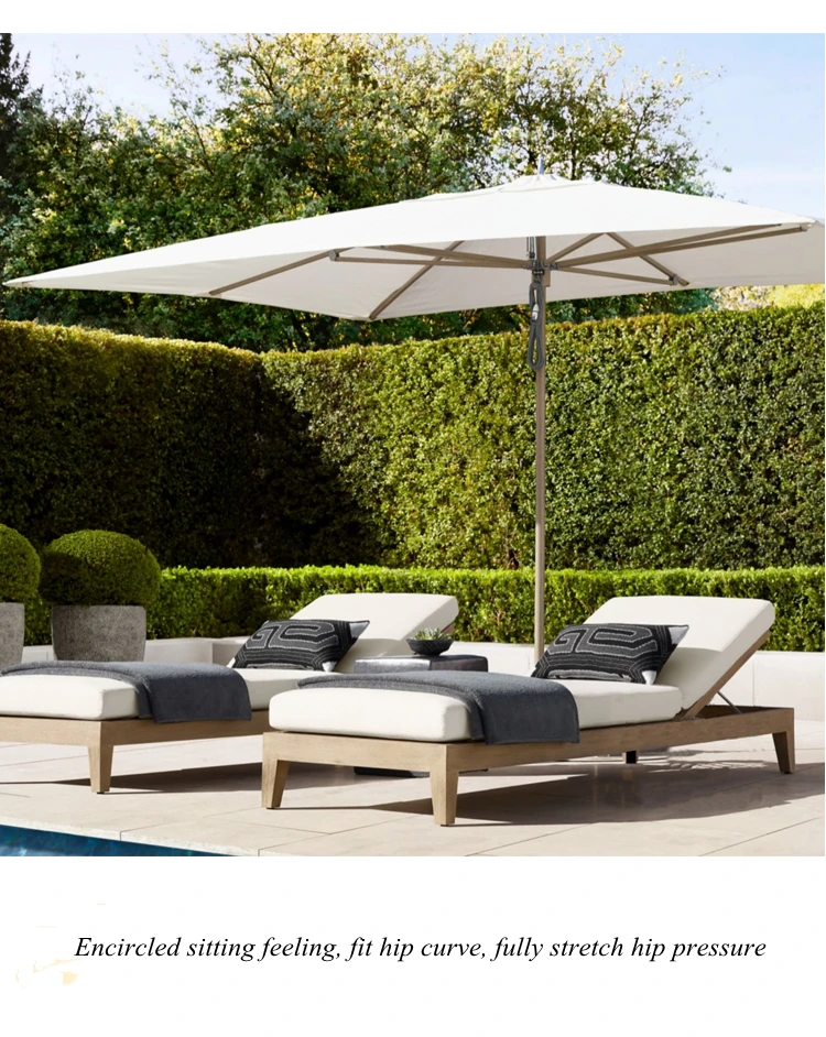 Modern Beach Chair Leisure Outdoor Furniture Sun Bed Wood Pool Beach ...