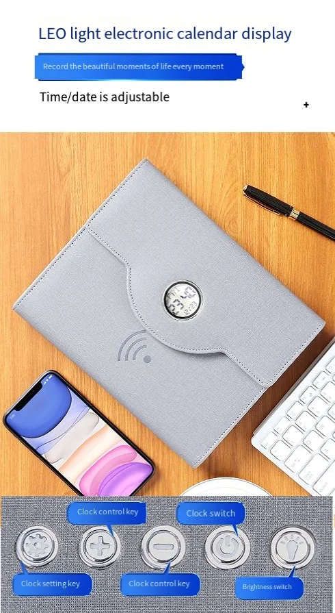 Trends 2024 A5 Planner Diary Power Bank Notebook with Light&Clock ...