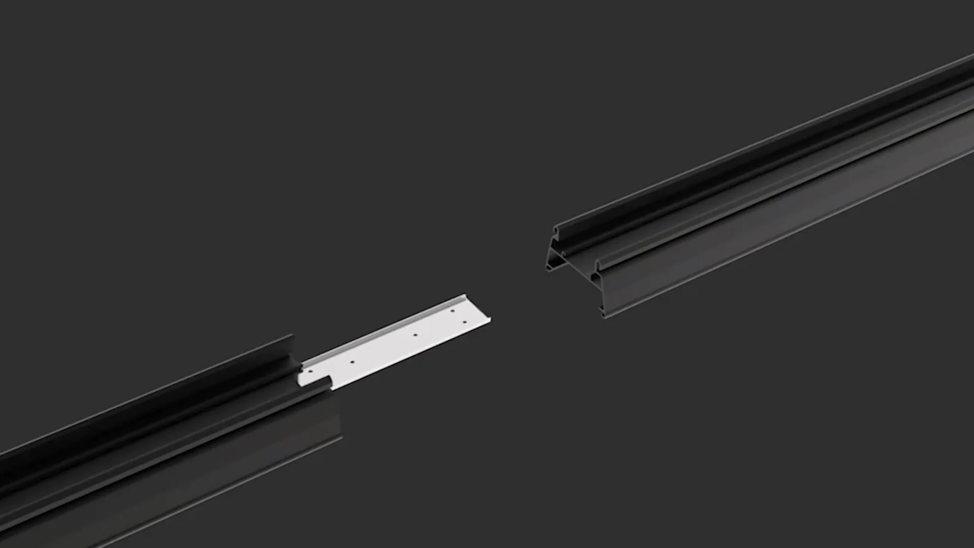 Black Modern Track Light 40w Led Linear Lighting System 220v To 240v ...