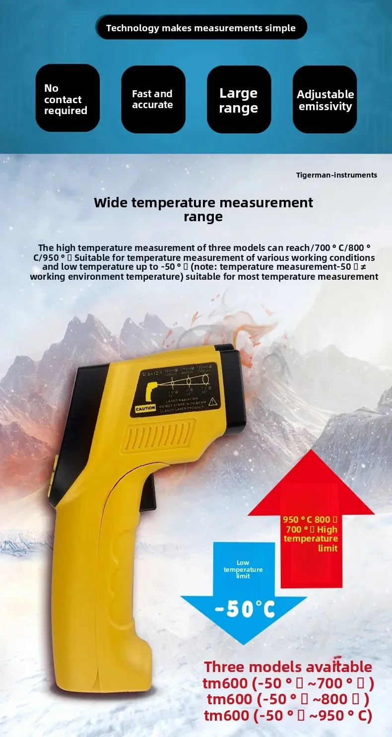 Tekman Td360 High Precision Infrared Thermometer For Cooking & Oil ...