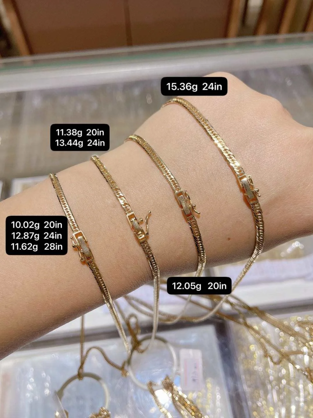 Fashion Luxury Japanese Jewelry Curb Chain Women Real Pure Solid 18k ...