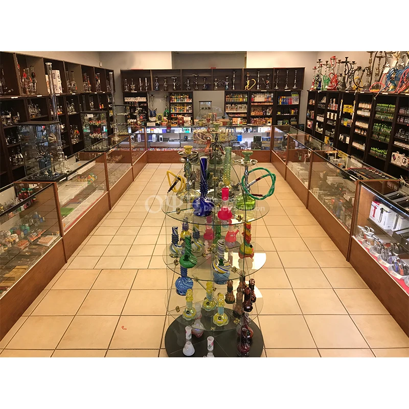 Modern Tobacco Shop Design Led Showcase Rack Smoke Store Slat Wall ...