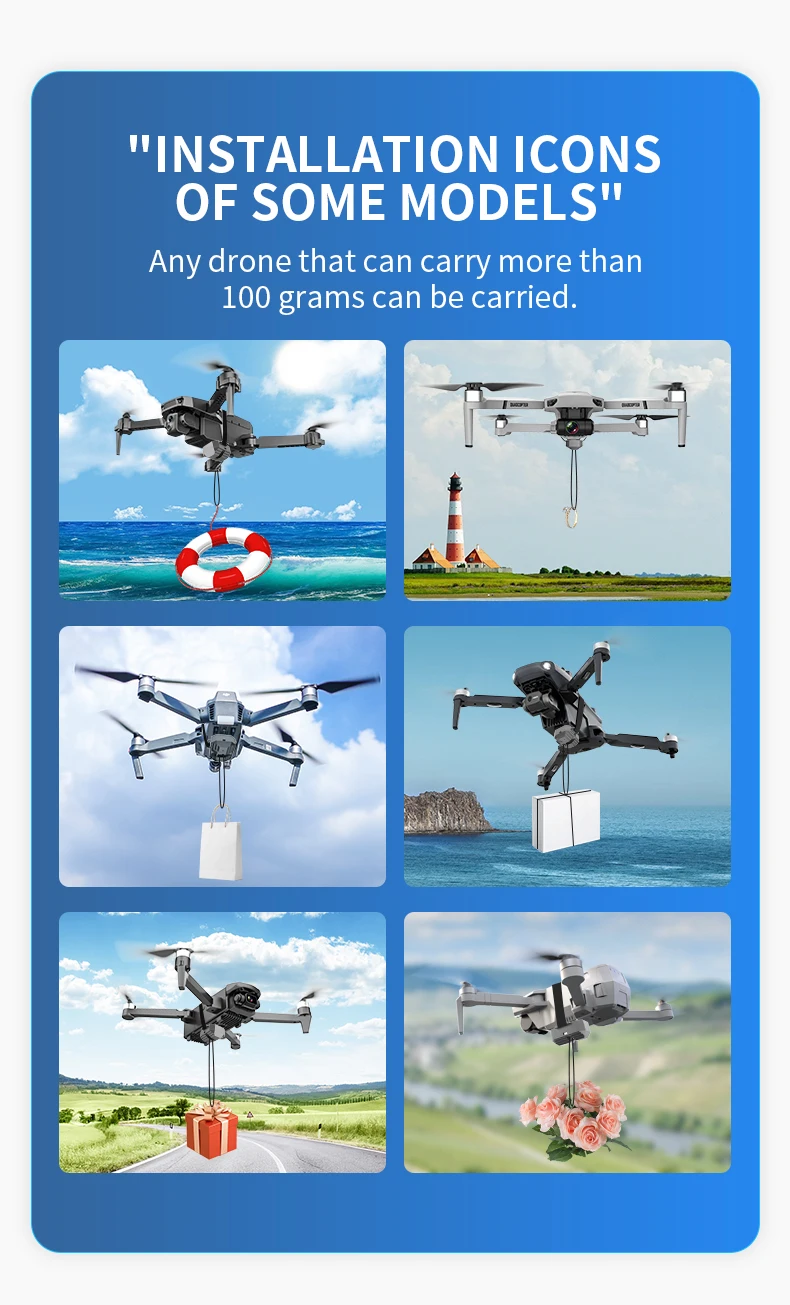 Hoshi M5 Drone Air Dropper Throw Device 2.4g Remote Control 100m Drop ...