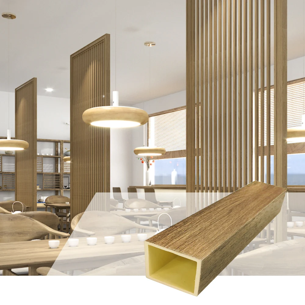 Interior Decorative Square Tube Partition and Divider WPC Timber PVC ...
