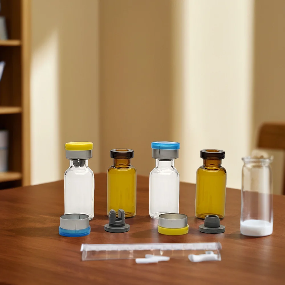 Tubular Medication Glass Vials Rubber Stoppers Aluminum Caps Premium ...