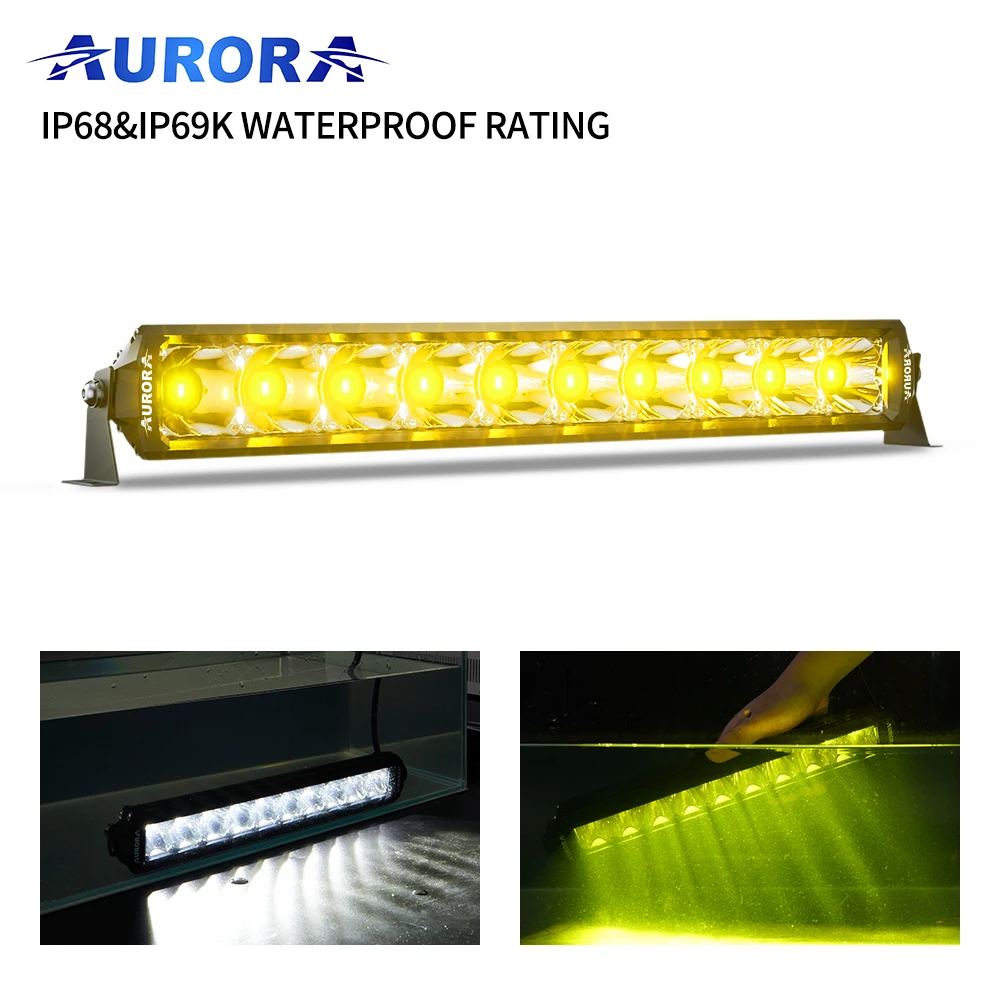 Aurora White And Yellow Color Led Light Bar Led 10" 20" 30" 40" 50 Inch ...