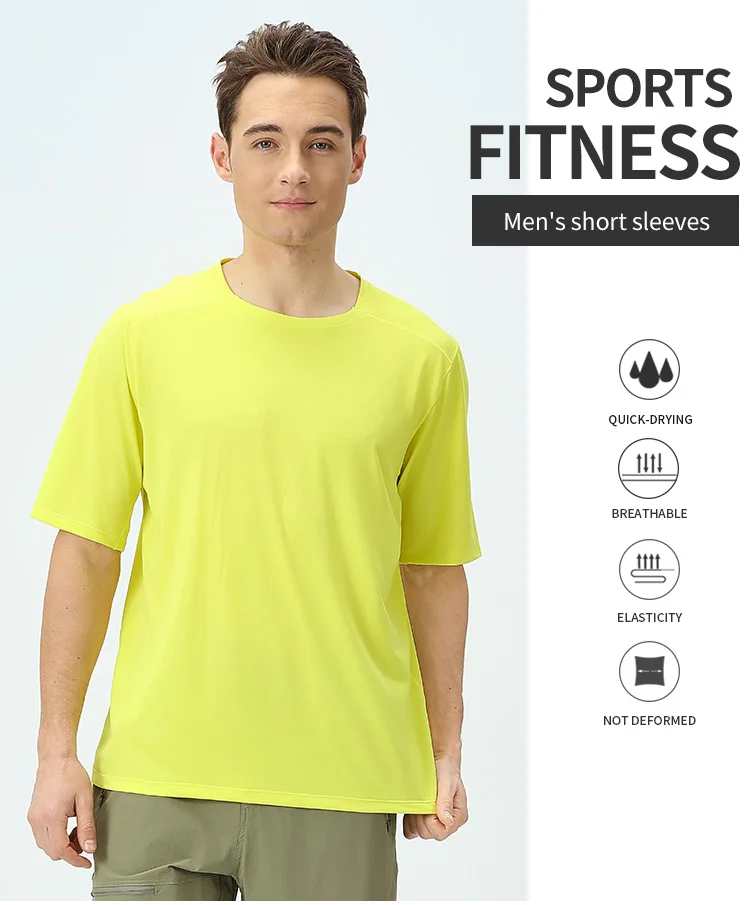 Men Quick Drying Polyester Shirts Cool Dry Breathable Short Sleeve ...