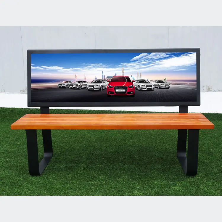 Outdoor Wooden Advertising Bench - Durable & Stylish
