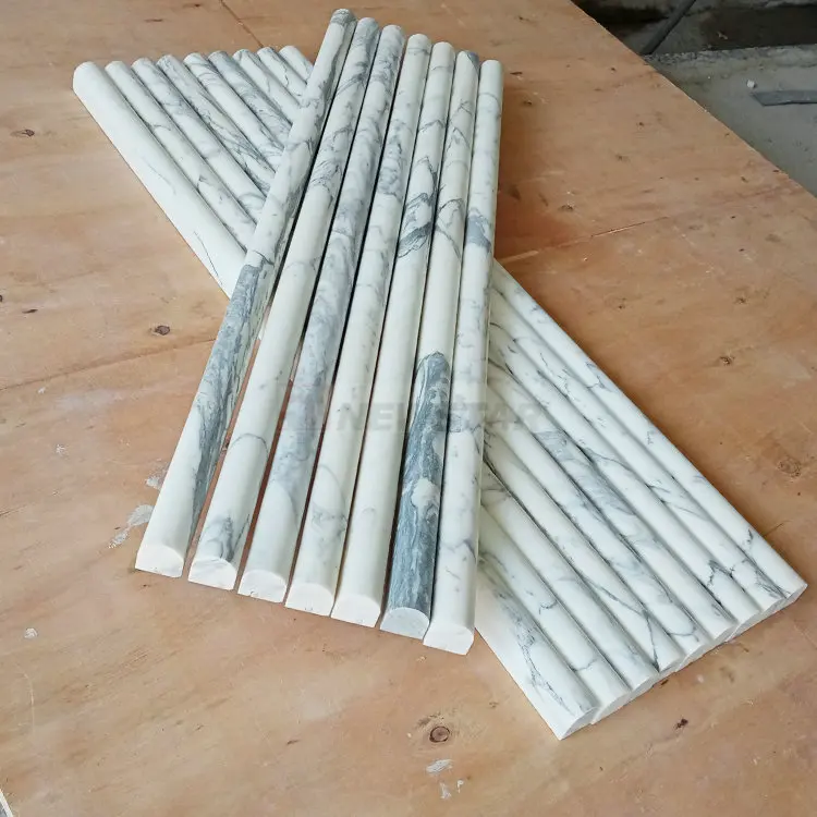 Italian Arabescato Carrara White Fluted Marble Wall Stone