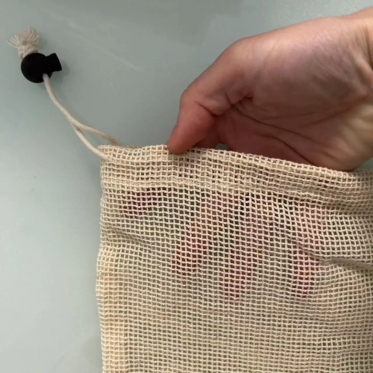 Reusable Durable Mesh Laundry Bag With Black Logo Black Zipper Foldable ...