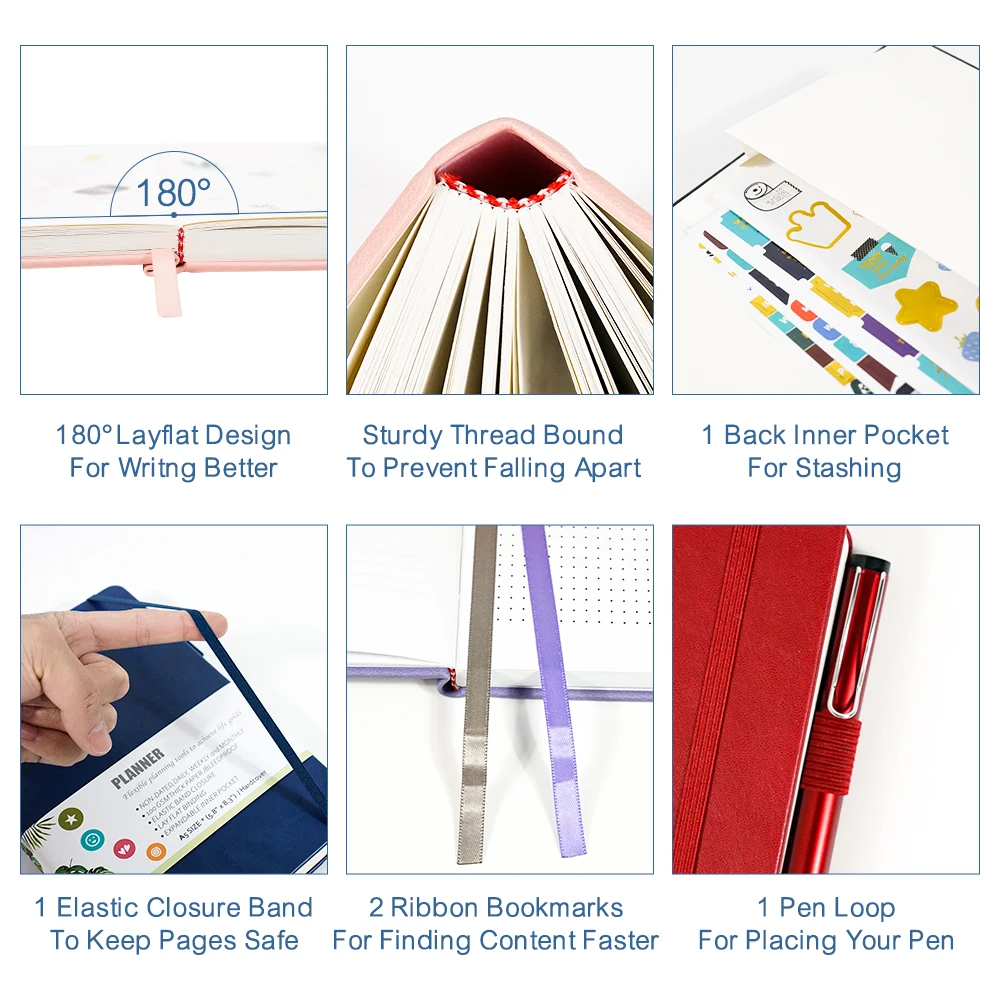 Notepads Custom Logo Printed A5 A6 A4 No Ink Bleeding Hard Soft Leather ...