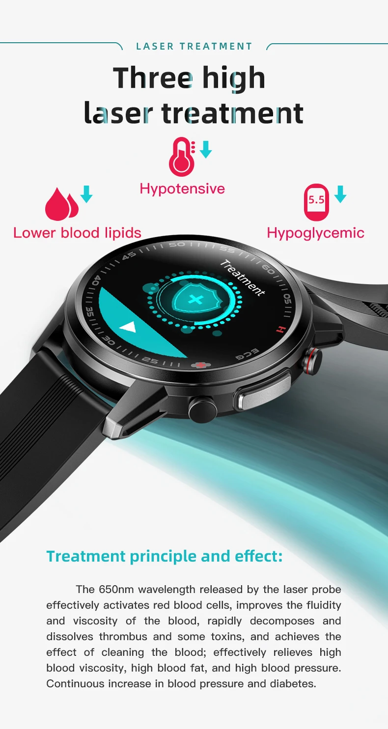 New Arrivals F800 Smartwatch With Three High Laser Treatment Lower ...